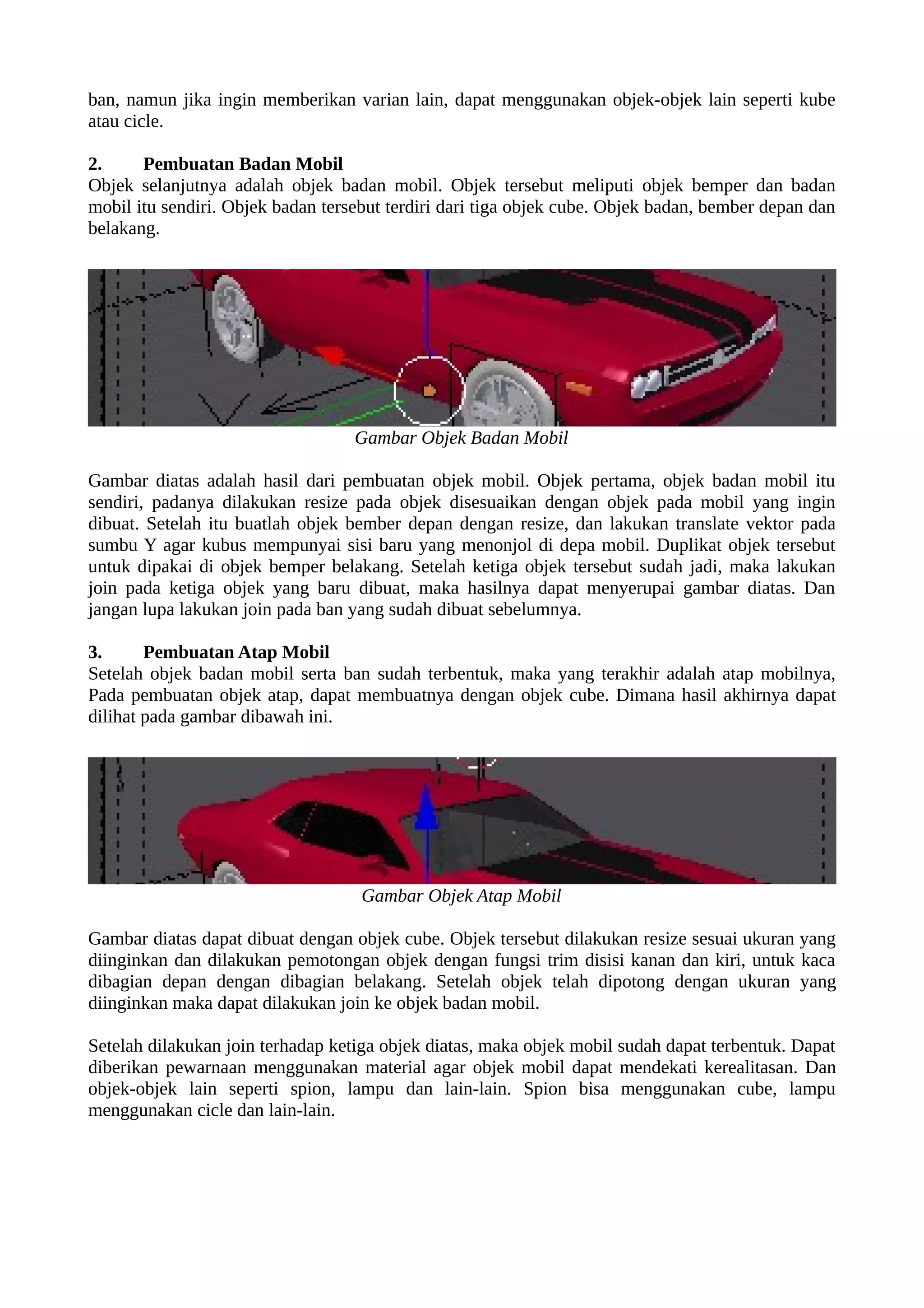 Pembuatan objek mobil | PDF