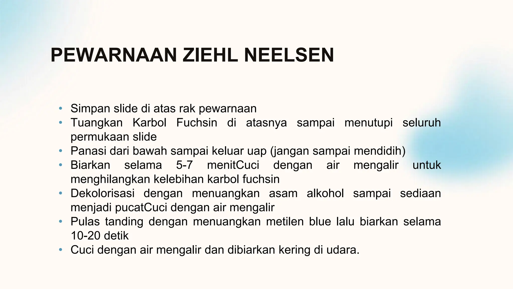 PEMBUATAN BTA DALAM PEMERIKSAAN ZHIELS N | PPTX
