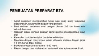 PEMBUATAN BTA DALAM PEMERIKSAAN ZHIELS N | PPTX