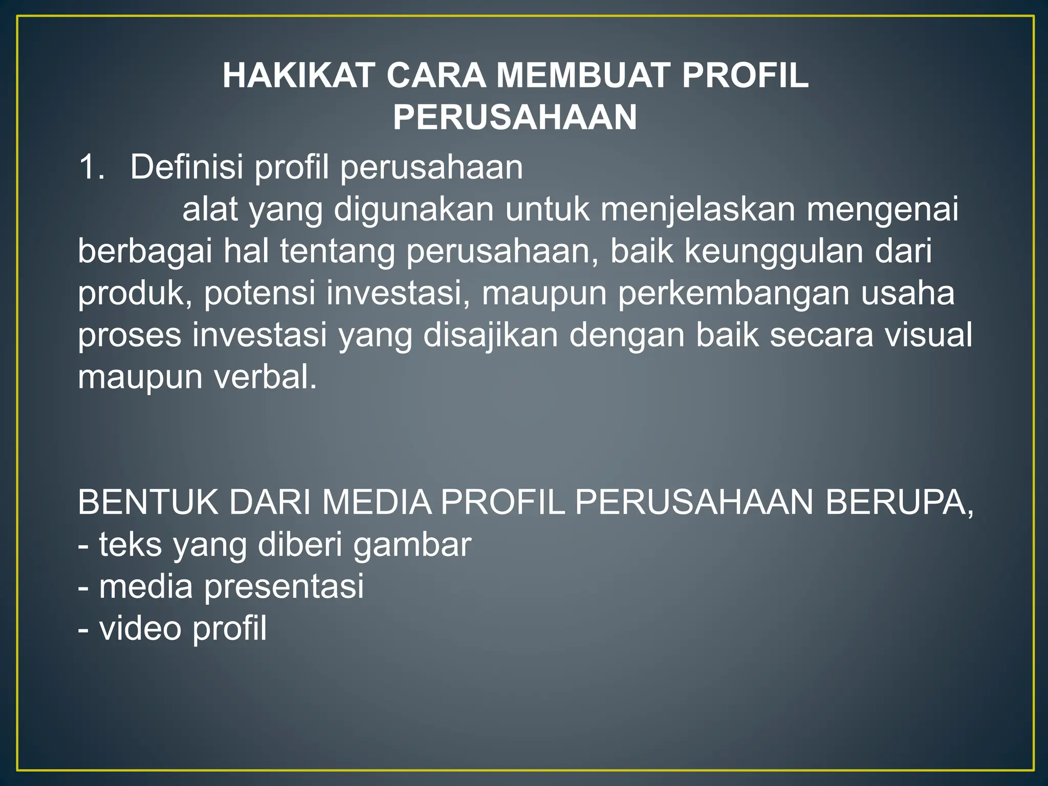 pembuatan profil humas perusahaan/instansi | PPTX
