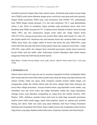 Pembuatan pulp dari tandan kosong kelapa sawit | PDF