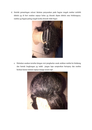 Pembuatan sanggul bukle kreasi 3 | PDF