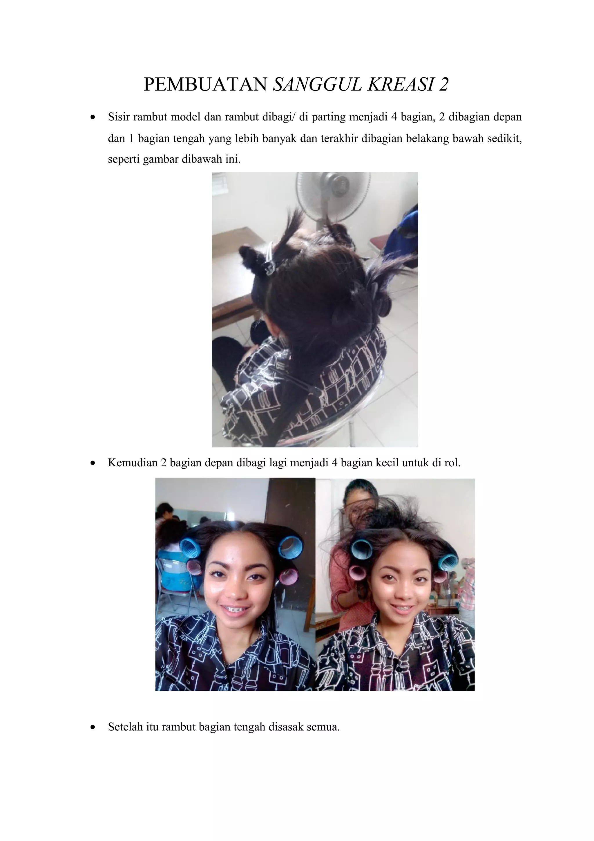 Pembuatan sanggul kreasi 2 | DOC