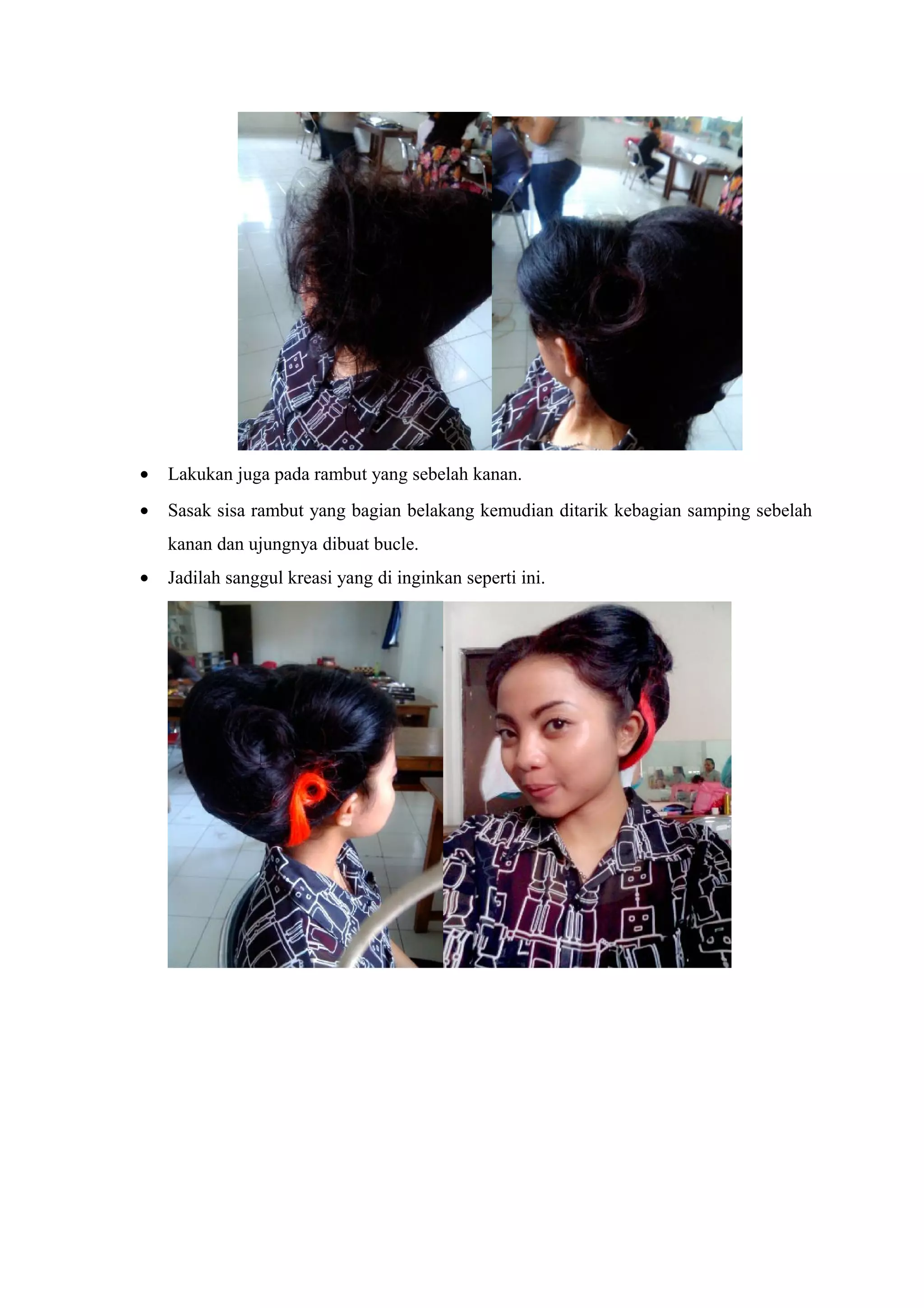 Pembuatan sanggul kreasi 2 | DOC