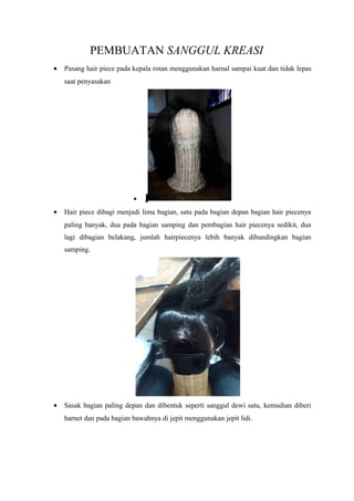Pembuatan sanggul kreasi 5 | PDF