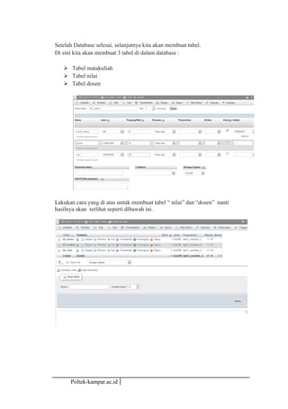 Pembuatan tabel dalam database | PDF