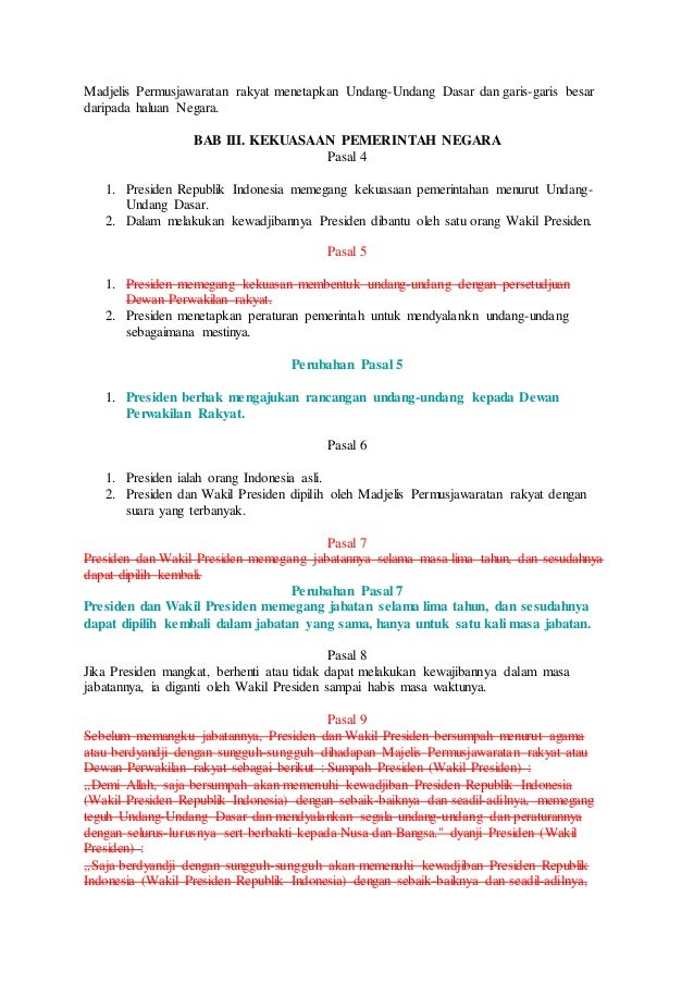 Hasil Amandemen Uud 1945 Berbagi Informasi