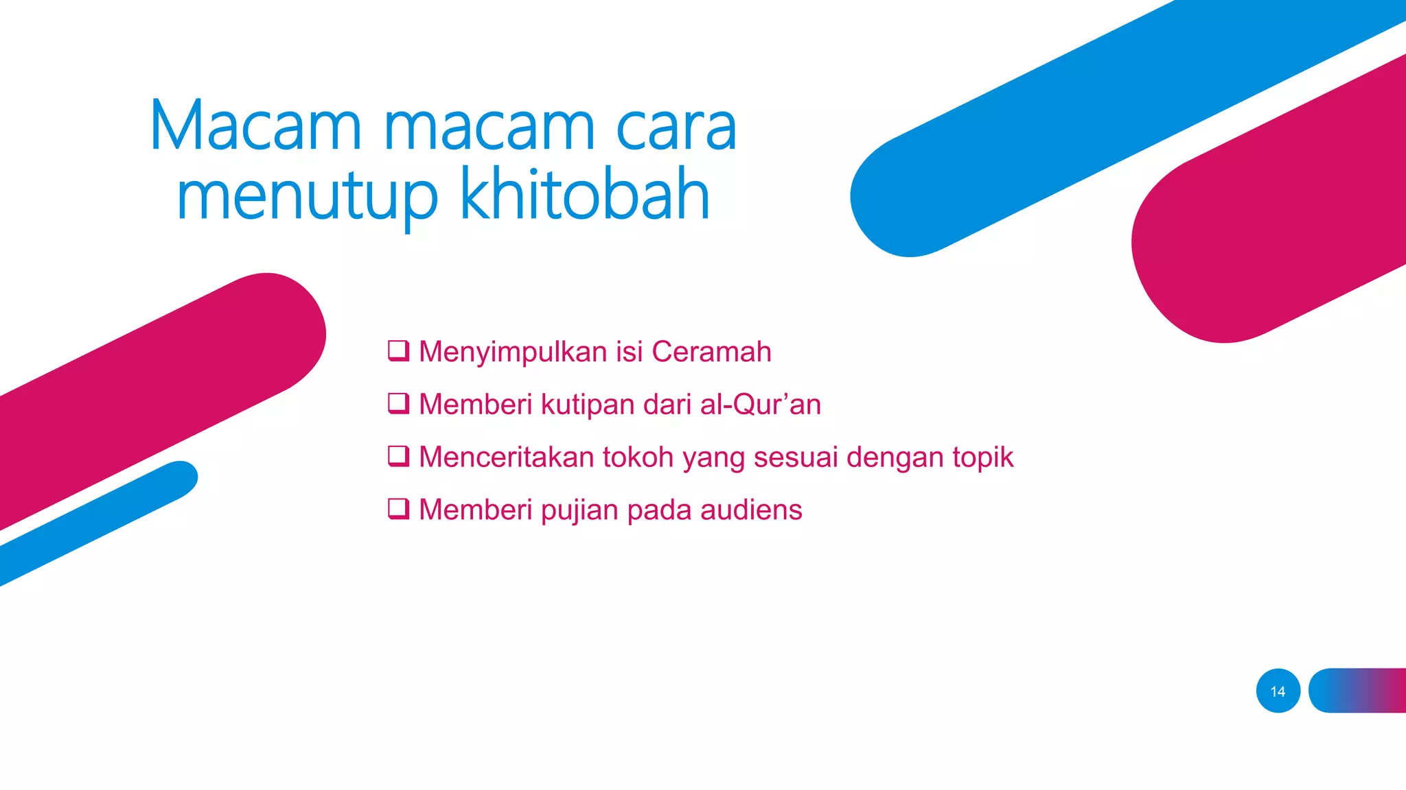 Pembukaan dan penutupan khitobah | PPTX