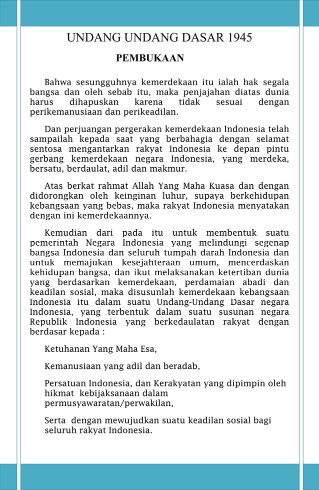 Pembukaan uud 1945 | DOC