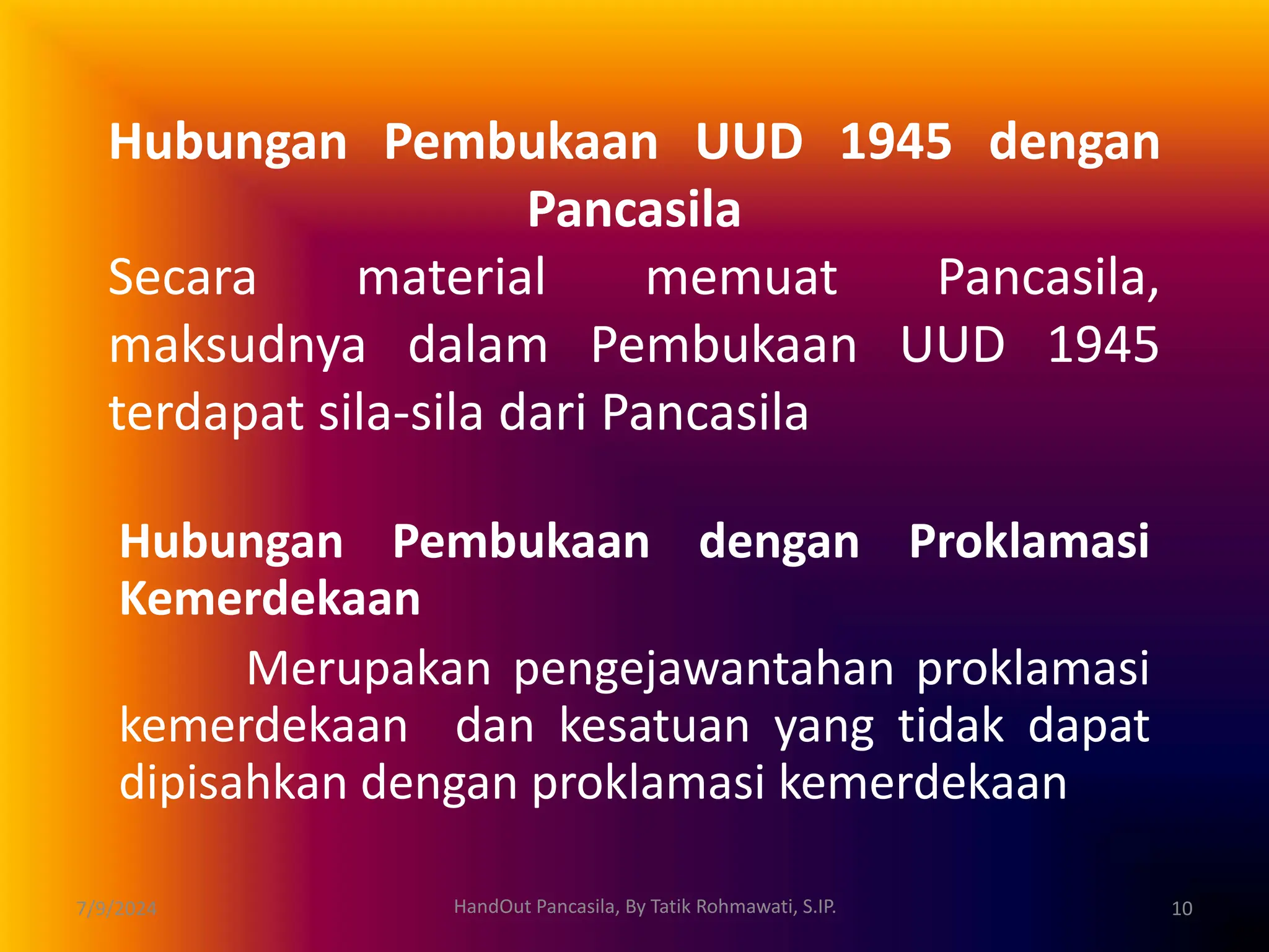PEMBUKAAN undang - undang dasar 1945 1945 | PPTX