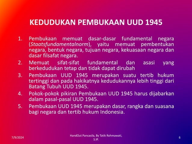 PEMBUKAAN undang - undang dasar 1945 1945 | PPTX