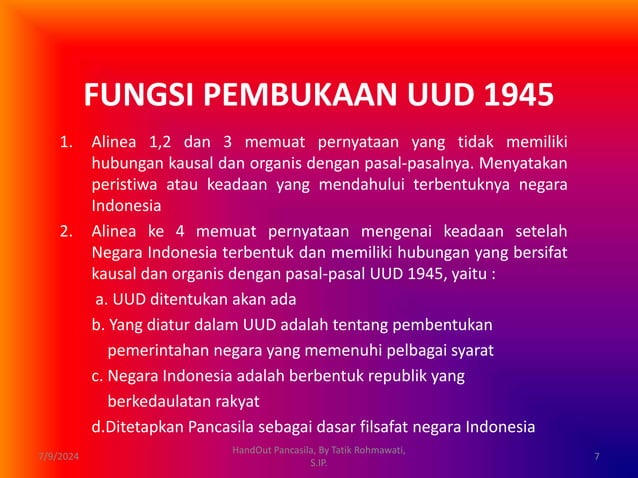 PEMBUKAAN undang - undang dasar 1945 1945 | PPTX
