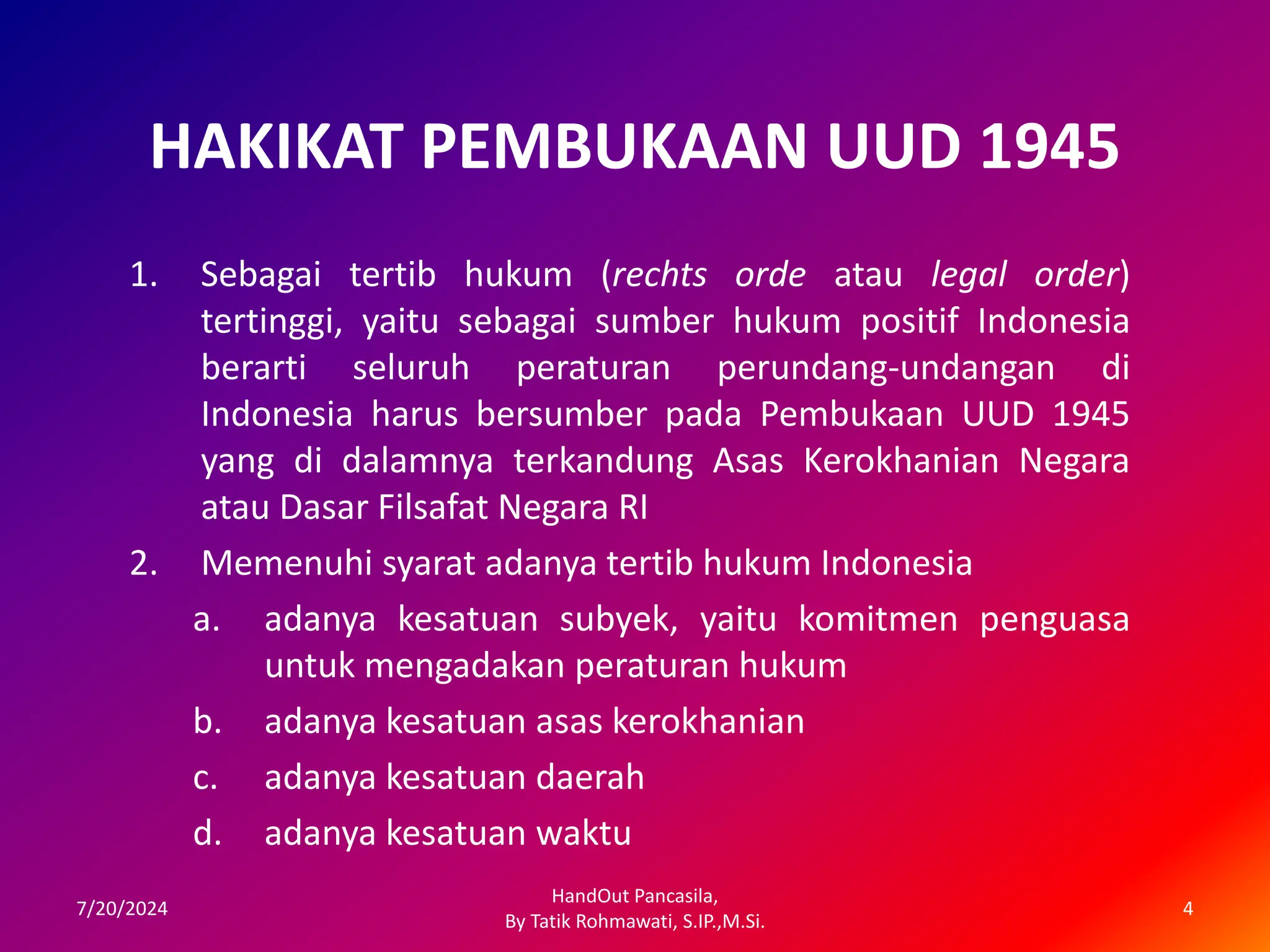 PEMBUKAAN UNDANG UNDANG DASAR 1945. pptx | PPTX