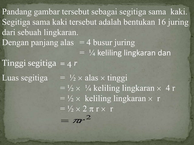 Pembuktian rumus-luas-lingkaran | PPT