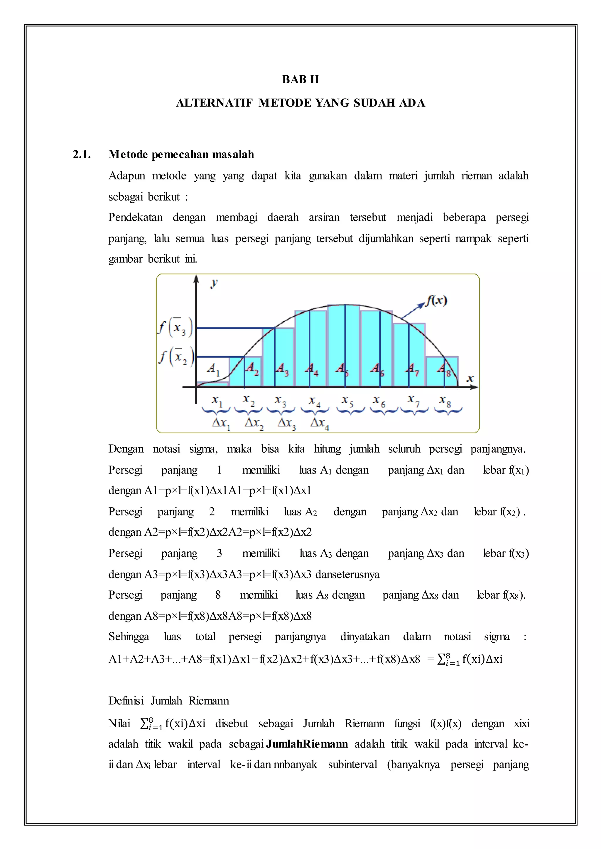 Pembuktian integral dengan pendekatan jumlah riemann dengan menggunakan ...