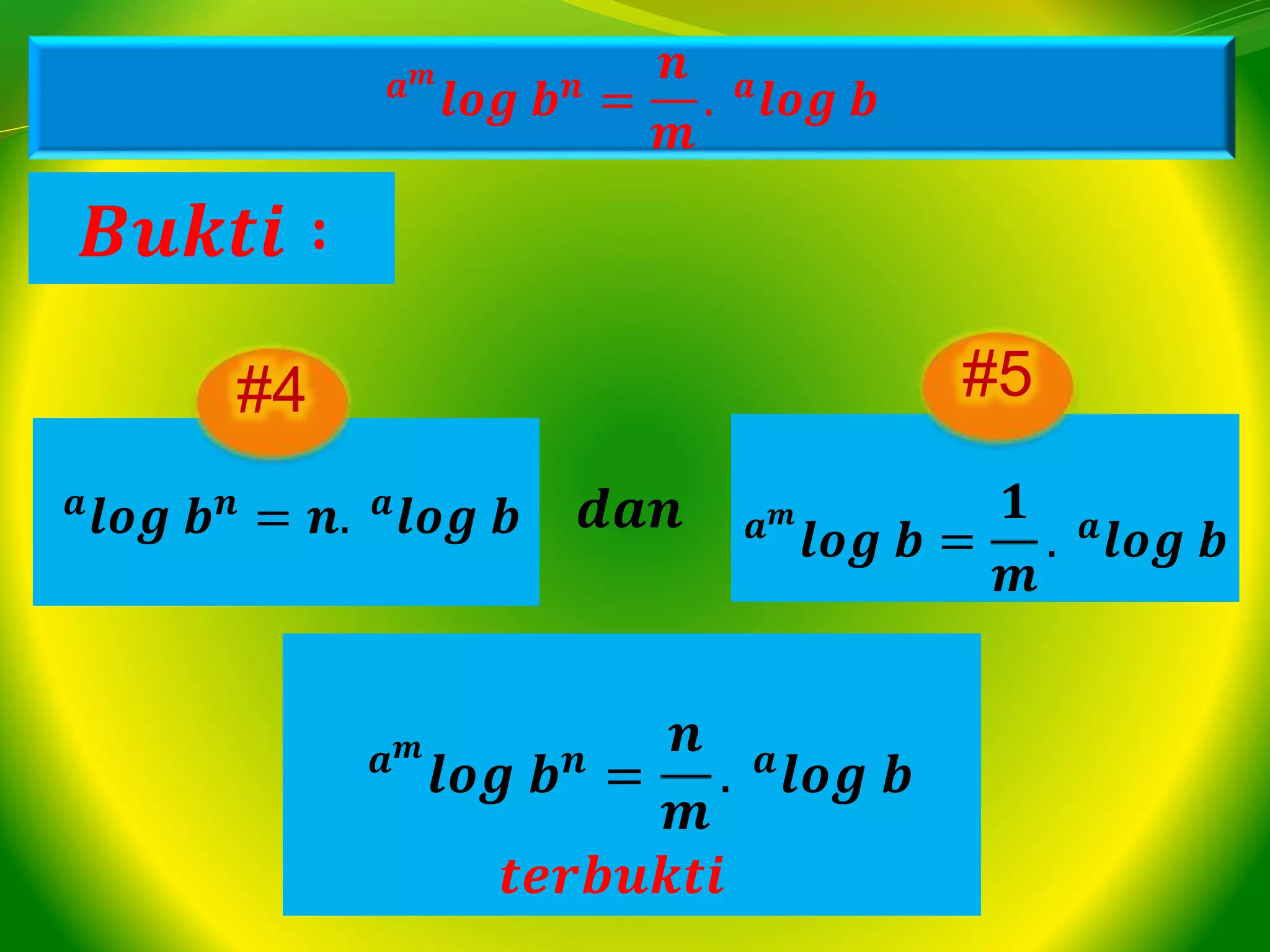 Pembuktian sifat sifat logaritma | PPTX