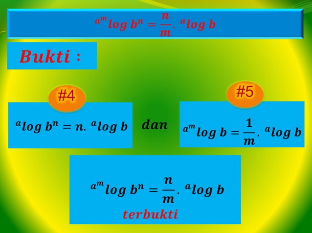 Pembuktian sifat sifat logaritma | PPTX