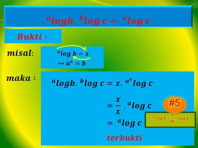 Pembuktian sifat sifat logaritma | PPTX