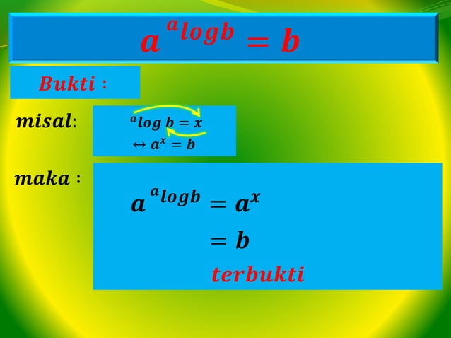 Pembuktian sifat sifat logaritma | PPTX