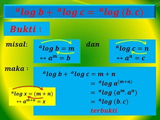 Pembuktian sifat sifat logaritma | PPTX