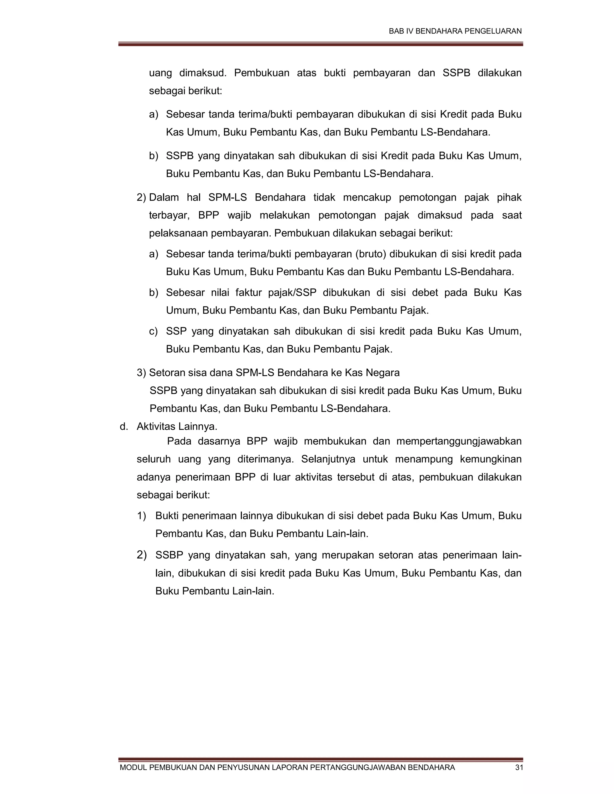 Pembukuan bendahara dan penyusunan lpj | PDF