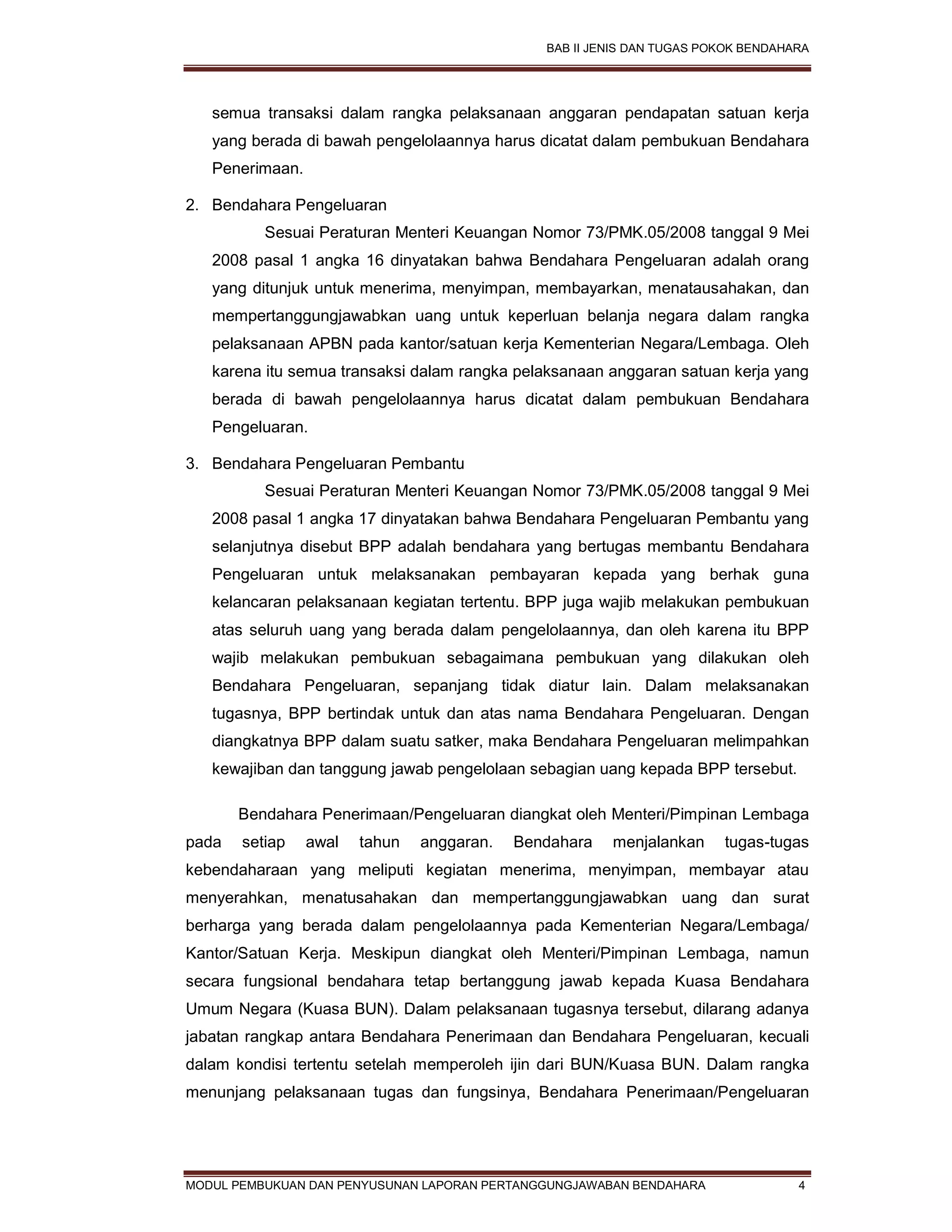 Pembukuan bendahara dan penyusunan lpj | PDF