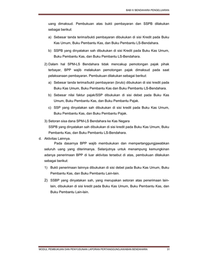 Pembukuan bendahara dan penyusunan lpj | PDF