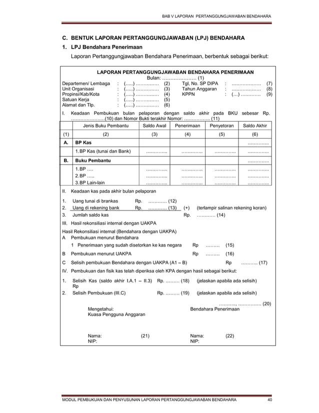 Pembukuan bendahara dan penyusunan lpj | PDF