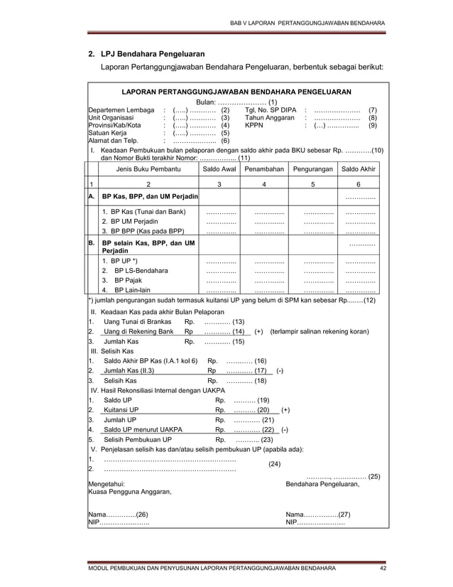 Pembukuan bendahara dan penyusunan lpj | PDF