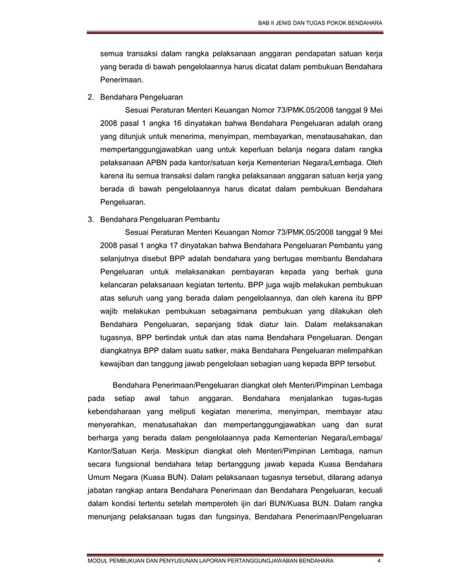 Pembukuan bendahara dan penyusunan lpj | PDF