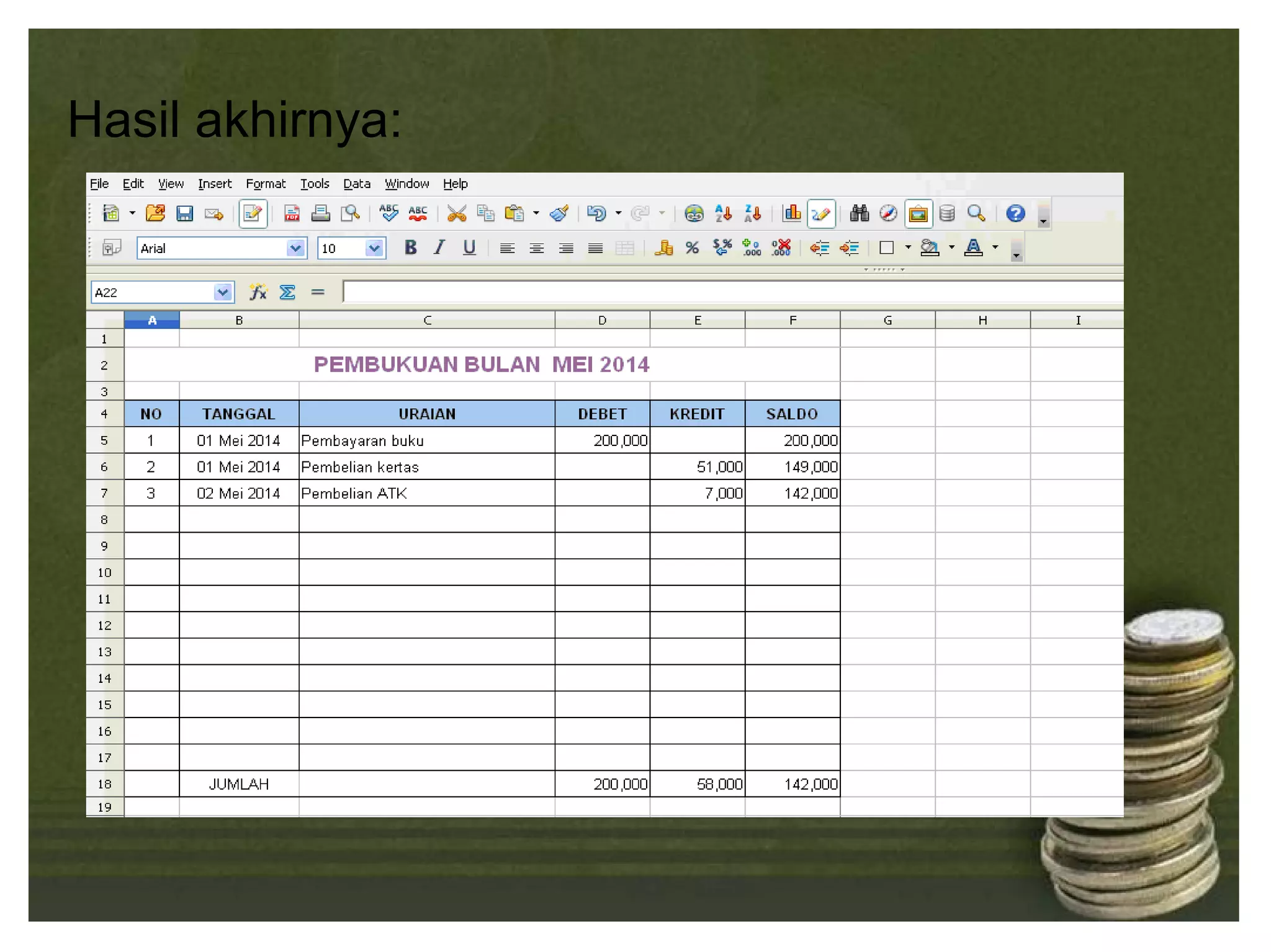 Contoh Pembukuan Sederhana Dengan Excel | PPT