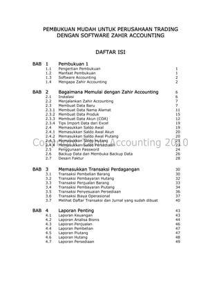 Pembukuan Perusahaan Trading Dengan Zahir Accounting | PDF
