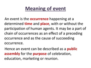 Event Coordinator Meaning