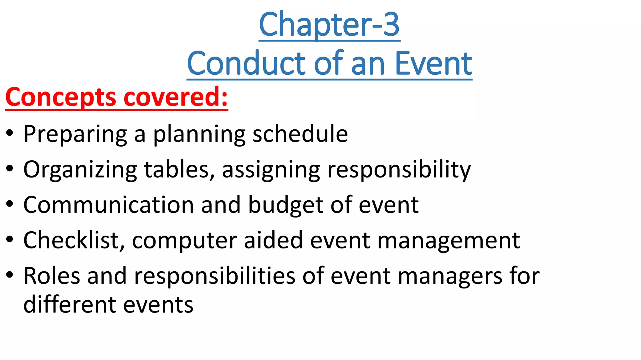 Conducting an event | PPTX