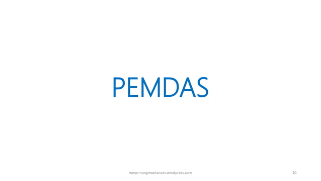 PEMDAS - The Proper Order of Mathematical Operations | PDF