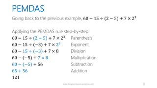 PEMDAS - The Proper Order of Mathematical Operations | PDF