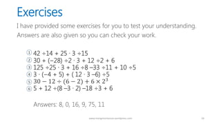 PEMDAS - The Proper Order of Mathematical Operations | PDF
