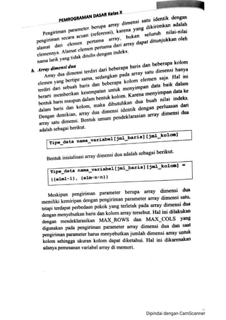 PENGGUNAAN ARRAY DAN FUNGSI PADA KODE PEMROGRAMAN | PDF
