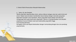 Pemecahan masalah dalam matematika | PPTX