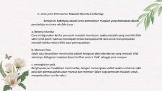Pemecahan masalah dalam matematika | PPTX