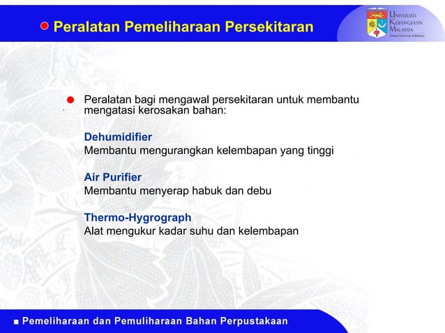 Pemeliharaan dan pemuliharaan | PPT