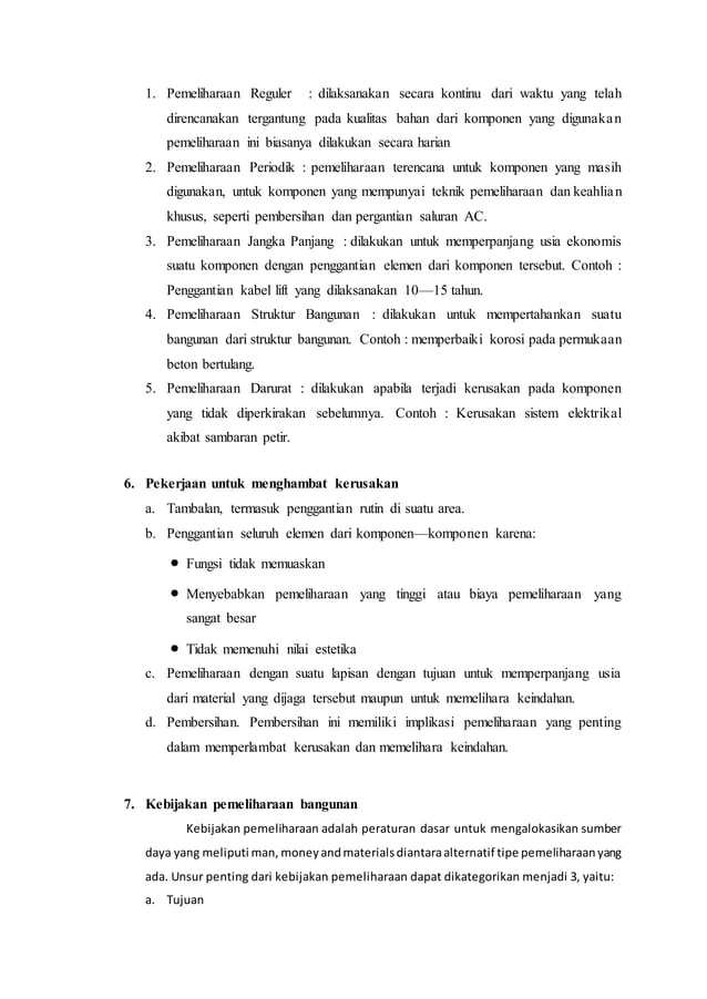 Pemeliharaan dan perawatan gedung (ppg) | DOCX