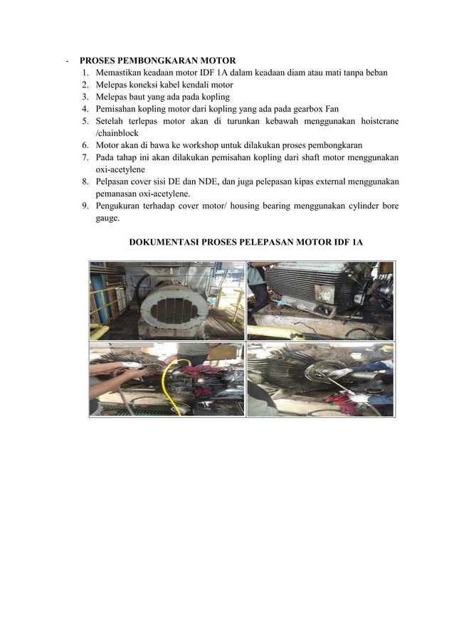 Pemeliharaan motor listrik 6kv trans | PDF
