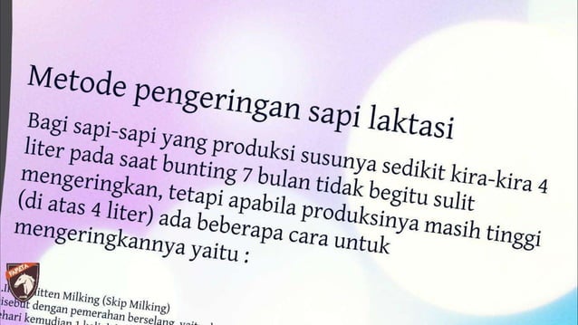 Pemeliharaan sapi perah laktasi dan kering kandang | PDF