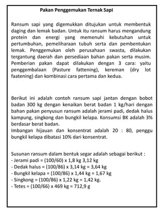 Pemeliharaan Ternak Sapi Potong | PPSX