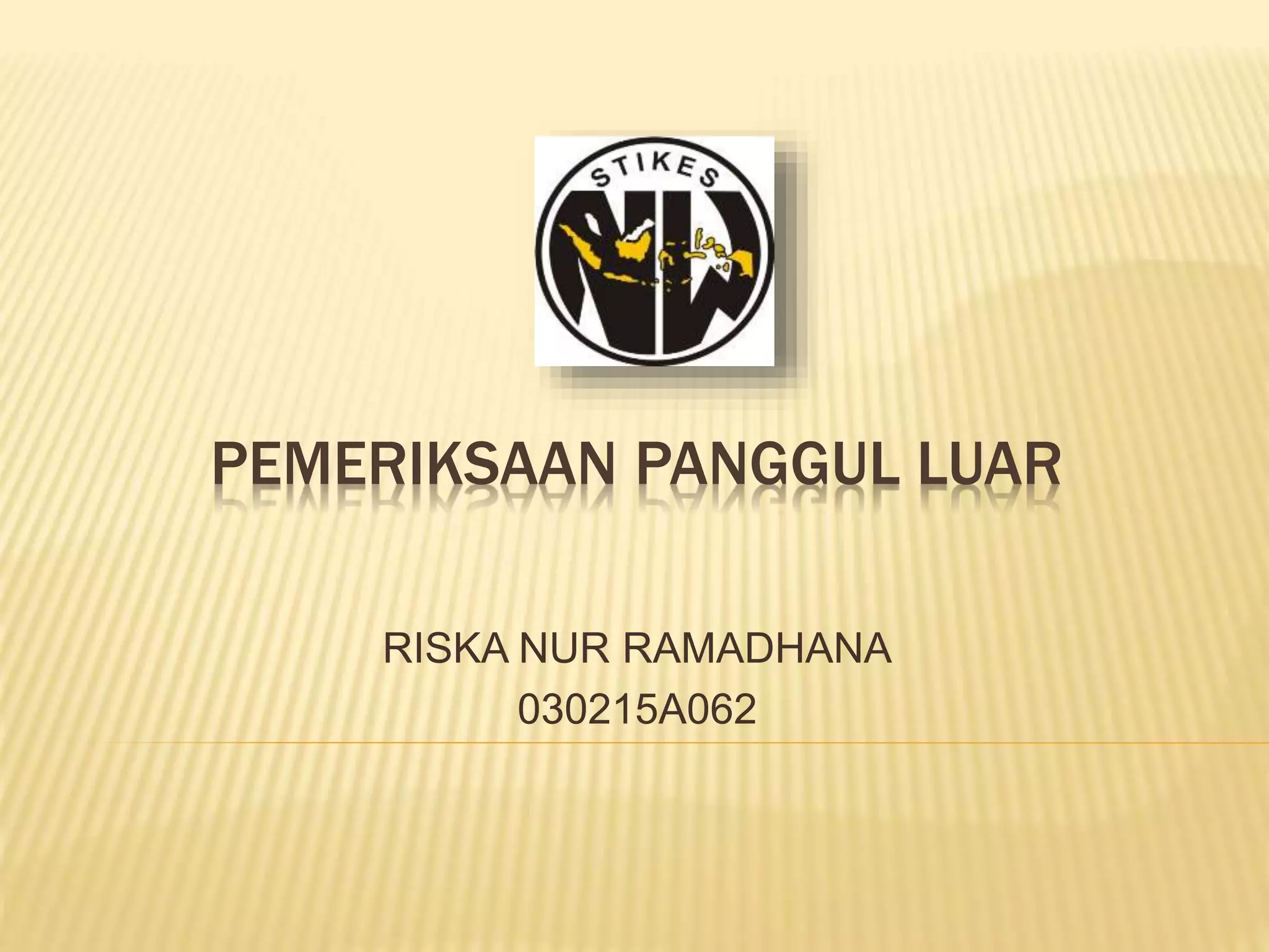 Pemeriksaan panggul luar | PPTX