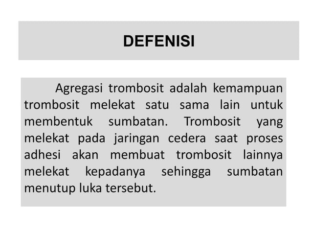 PEMERIKSAAN AGREGASI TROMBOSIT | PPTX