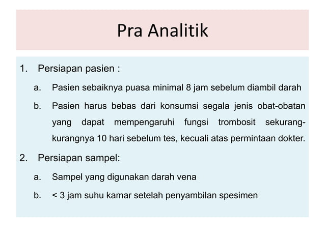 PEMERIKSAAN AGREGASI TROMBOSIT | PPTX
