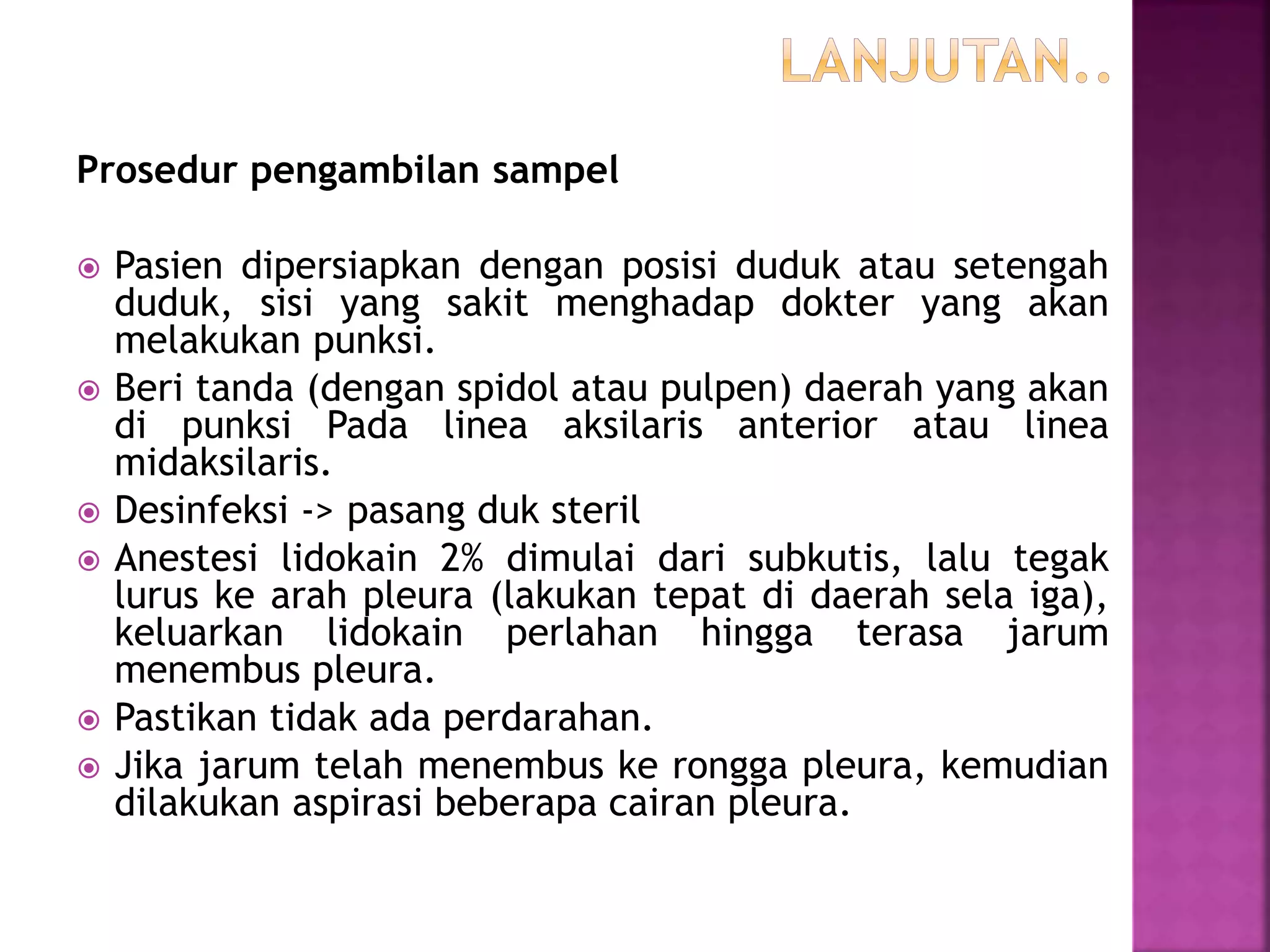 Pemeriksaan cairan pleura | PPTX
