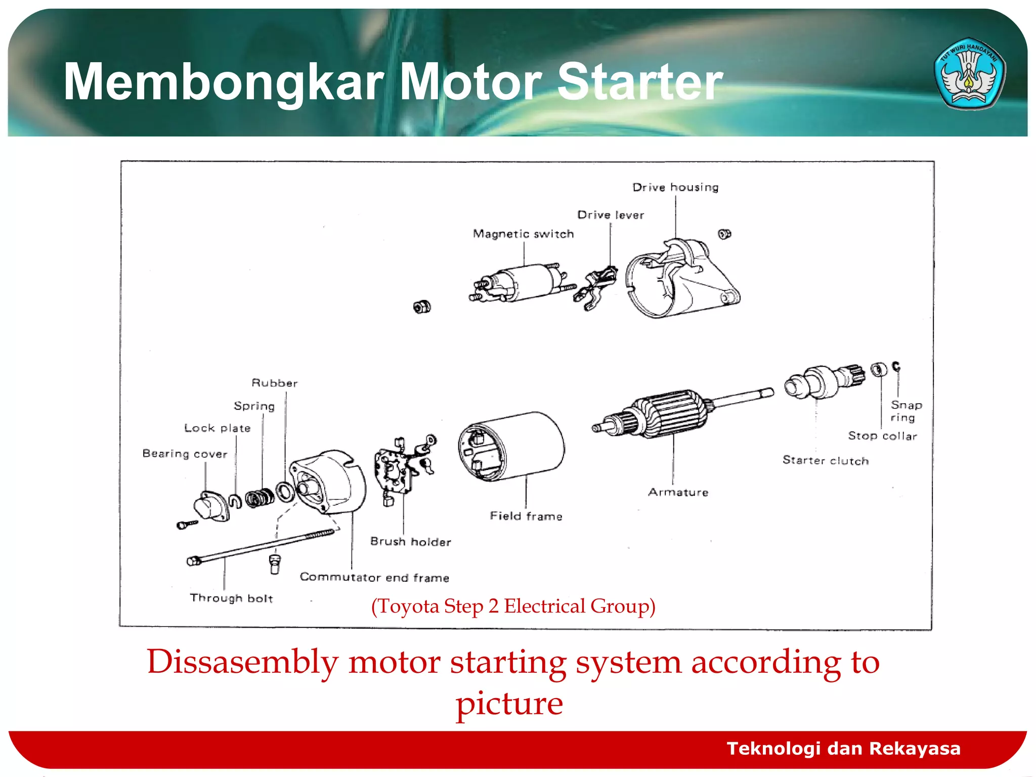 Pemeriksaan dan perbaikan sistem starter agung | PPT